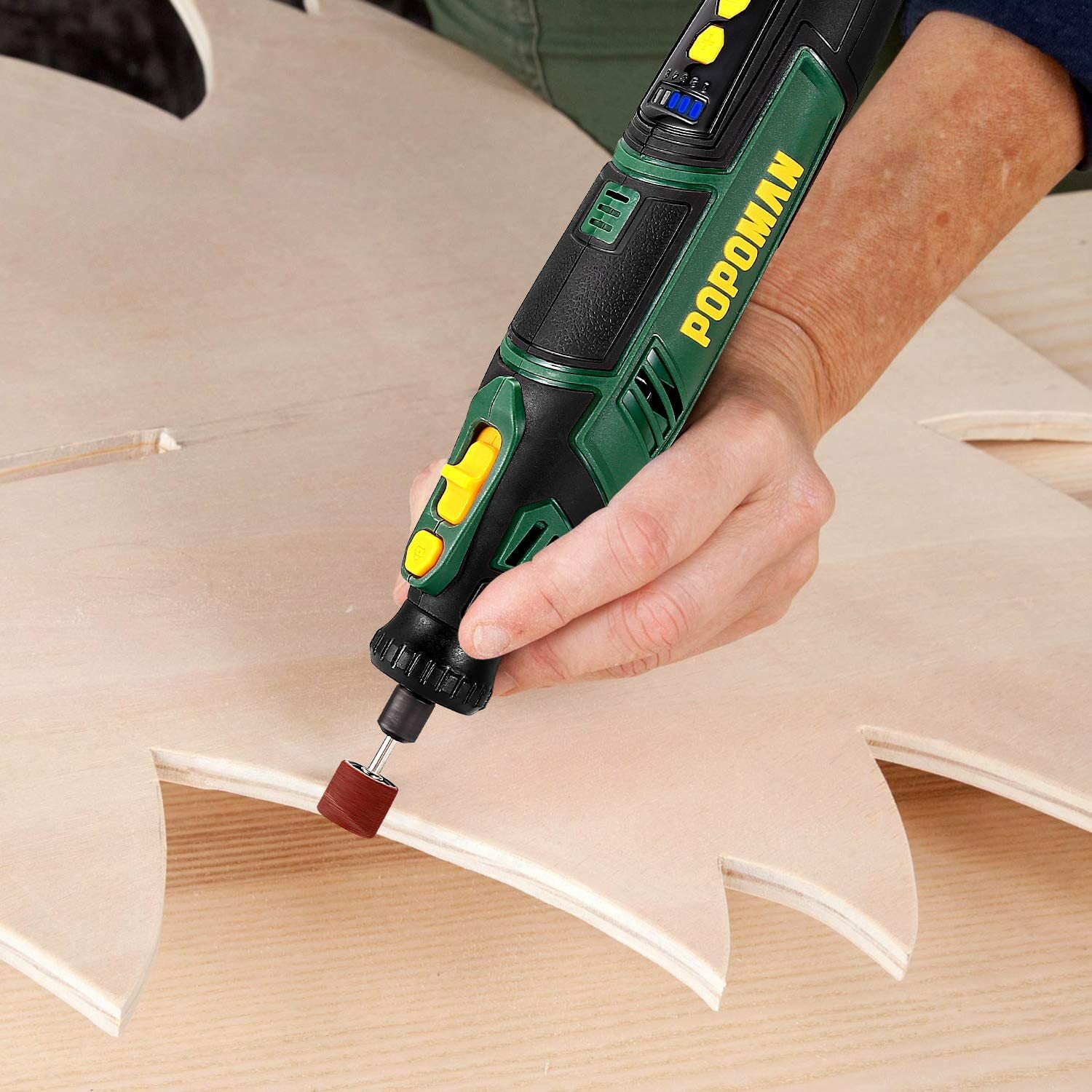 Cordless Rotary Tool Kit, POPOMAN 8V 2.0Ah Li-ion Battery, USB-C Cable ...