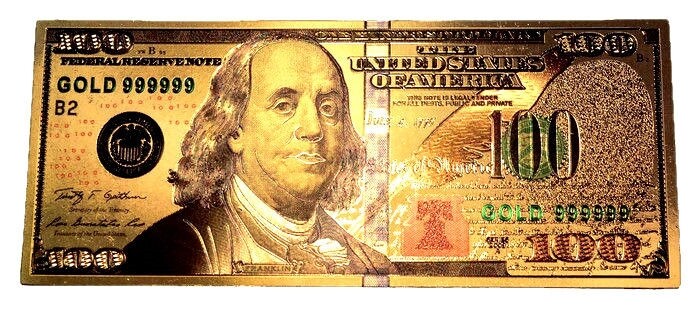 NEW STYLE 999999 24K GOLD $100 BILL US BANKNOTE IN PROTECTIVE SLEEVE | eBay