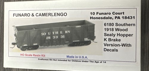 Funaro & Camerlengo HO Kit #6180 Southern 1918 Wood Sealy Hopper NIB | eBay