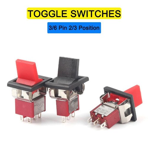 5Pcs Mini Toggle Switch Square Snap In Panel Mount 5A 125V 2A 250V SPDT ...
