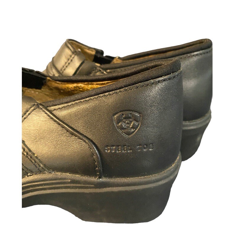 Ariat Work Black Leather Steel Toe Safety Clogs Womens Size 8.5 B ...