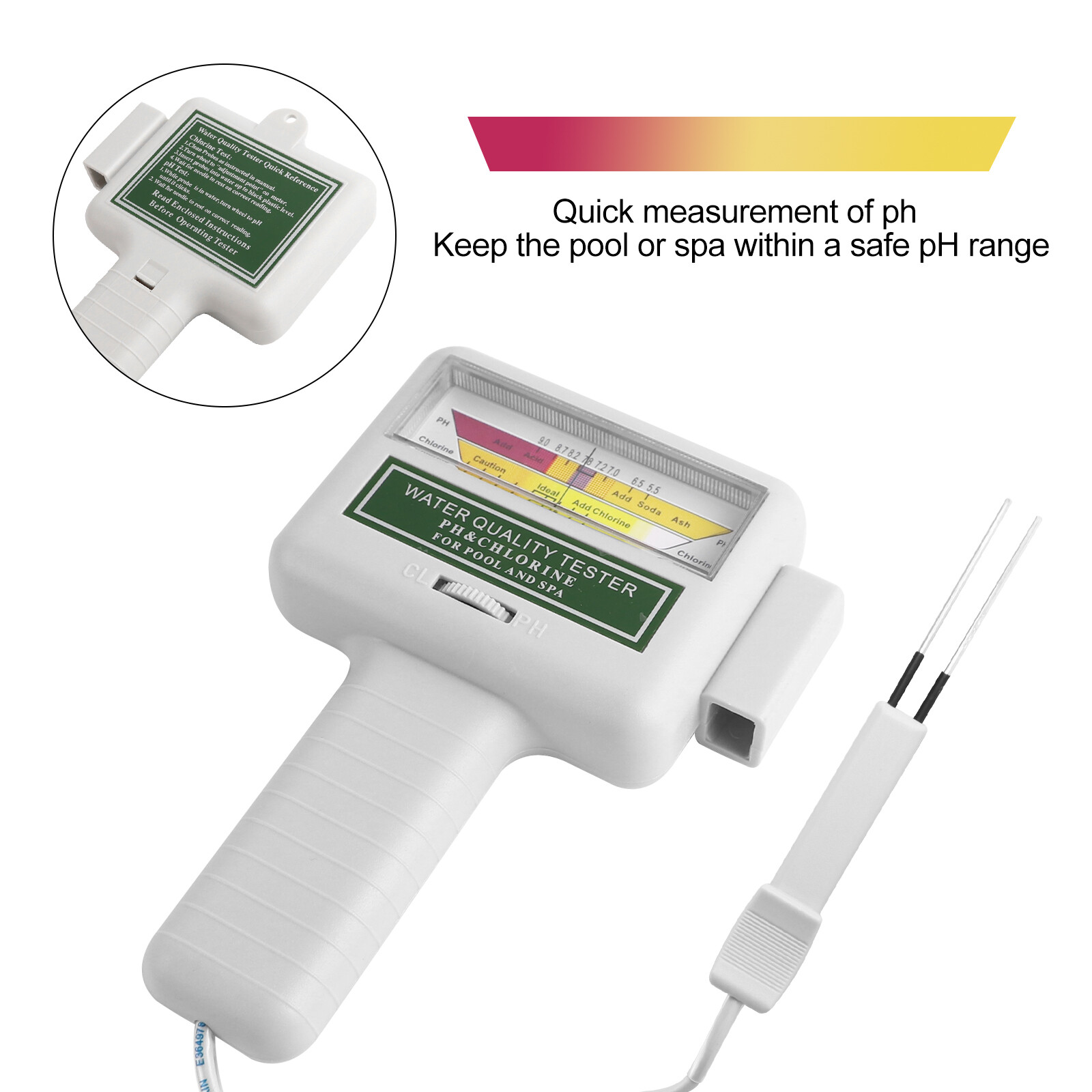 Water Quality Tester Swimming Pool Kit Digital PH Meter Chlorine Level ...
