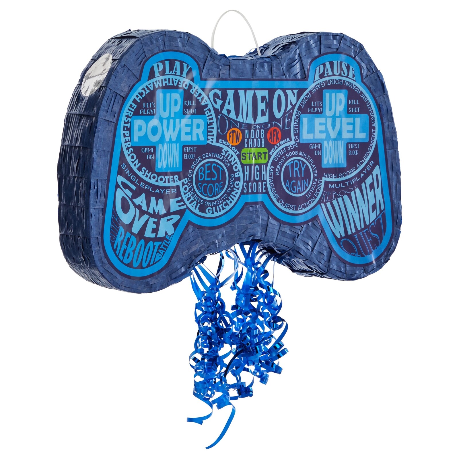 Blue Gaming Control Pull String Pinata for Gamer Birthday Decorations ...