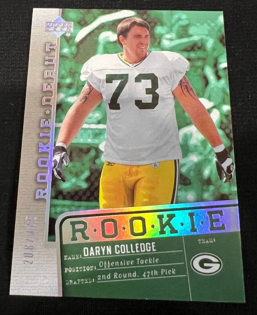 DARYN COLLEDGE Green Bay Packers 2006 Upper Deck Rookie Debut #136 RC ...