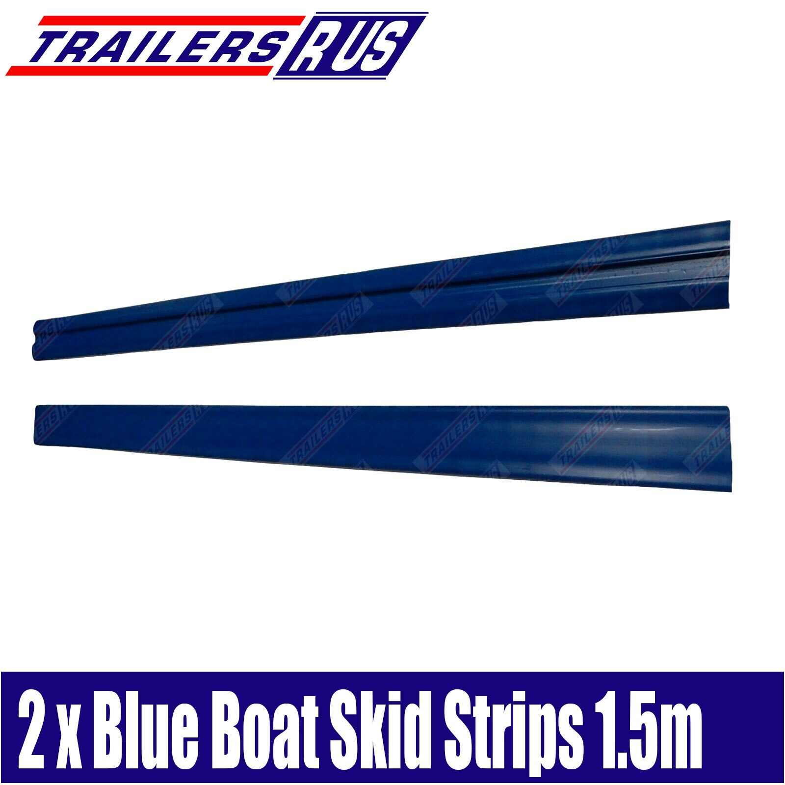 2 x Boat Trailer BLUE Skid Strips Teflon Grooved Slides Centre 50mm x 1 ...