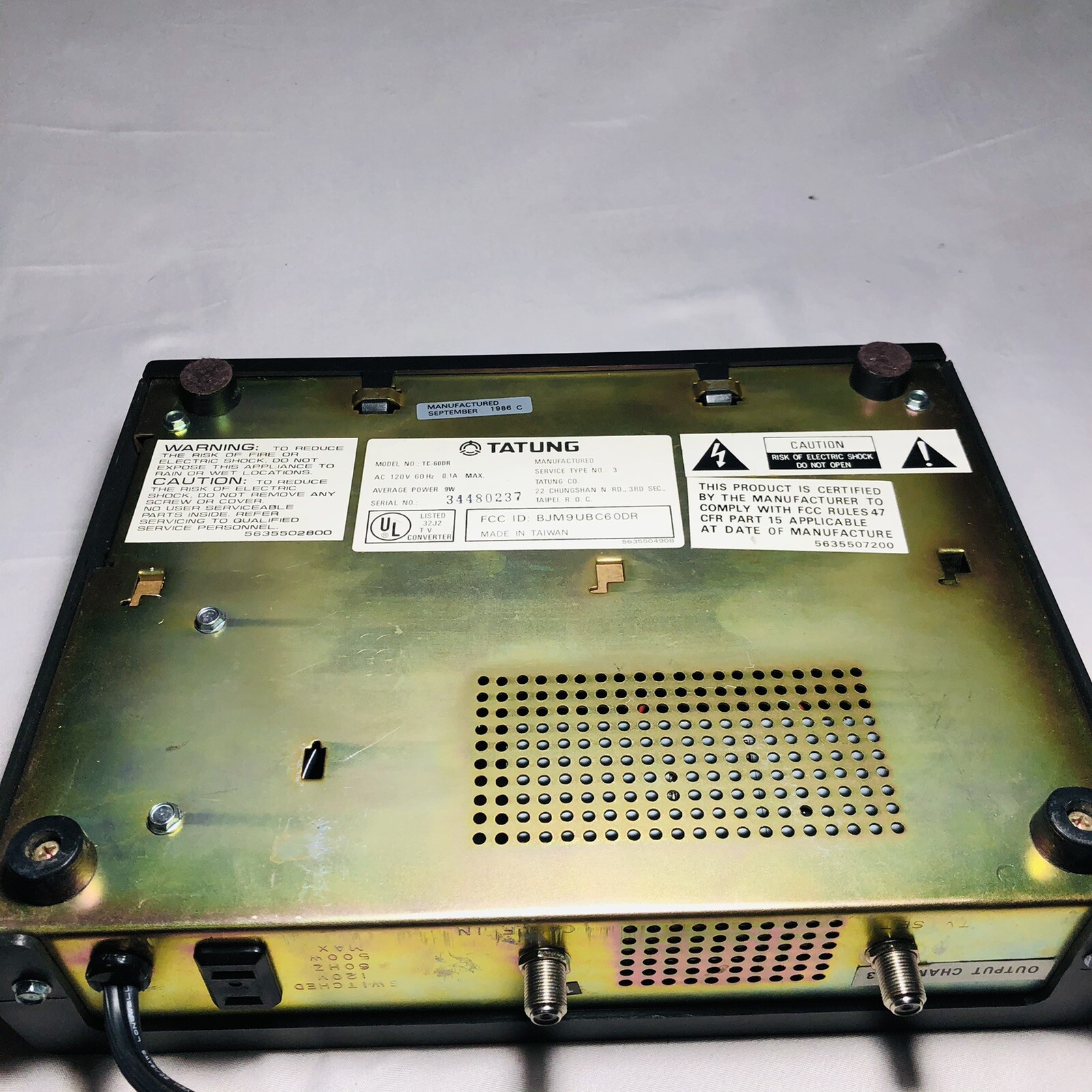 Vintage Tatung 1986 TV Channel CATV Cable Converter Box TC-60DR Wood ...