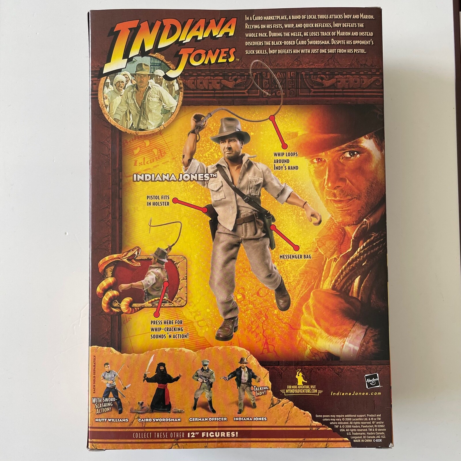 INDIANA JONES RAIDERS OF THE LOST ARK WHIP-CRACKING ACTION w/box ...