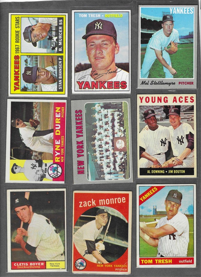 (126) vintage New York Yankees Topps Baseball cards lot 1959, 1960's ...
