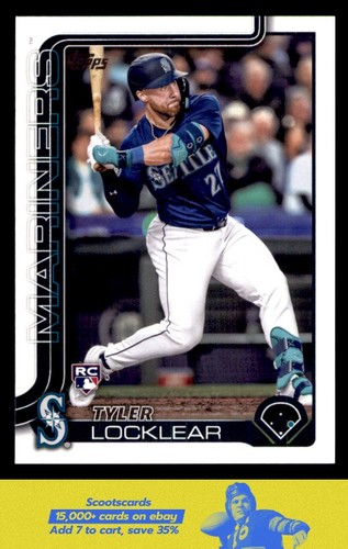 2025 Topps Baseball Tyler Locklear RC/Rookie card #192 Seattle Mariners ...