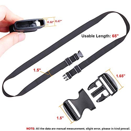 Magarrow 65" 1.5" Utility Straps With Buckle Adjustable, 4-Pack (Black ...