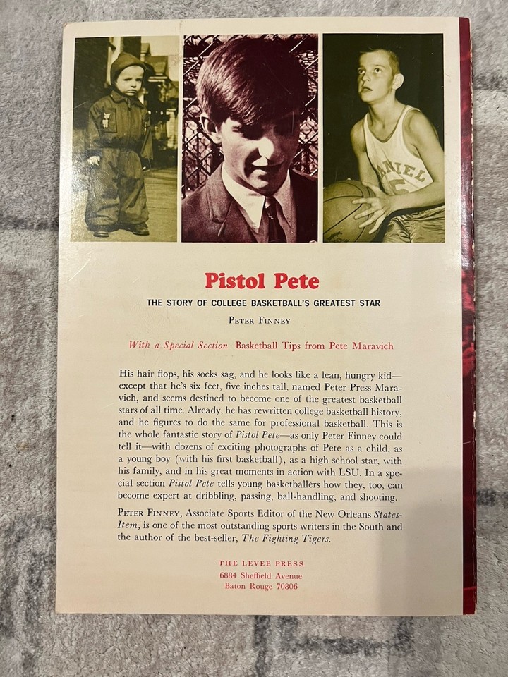 Pistol Pete Maravich LSU Pictorial Book 1969 By Peter Finney Basketball ...