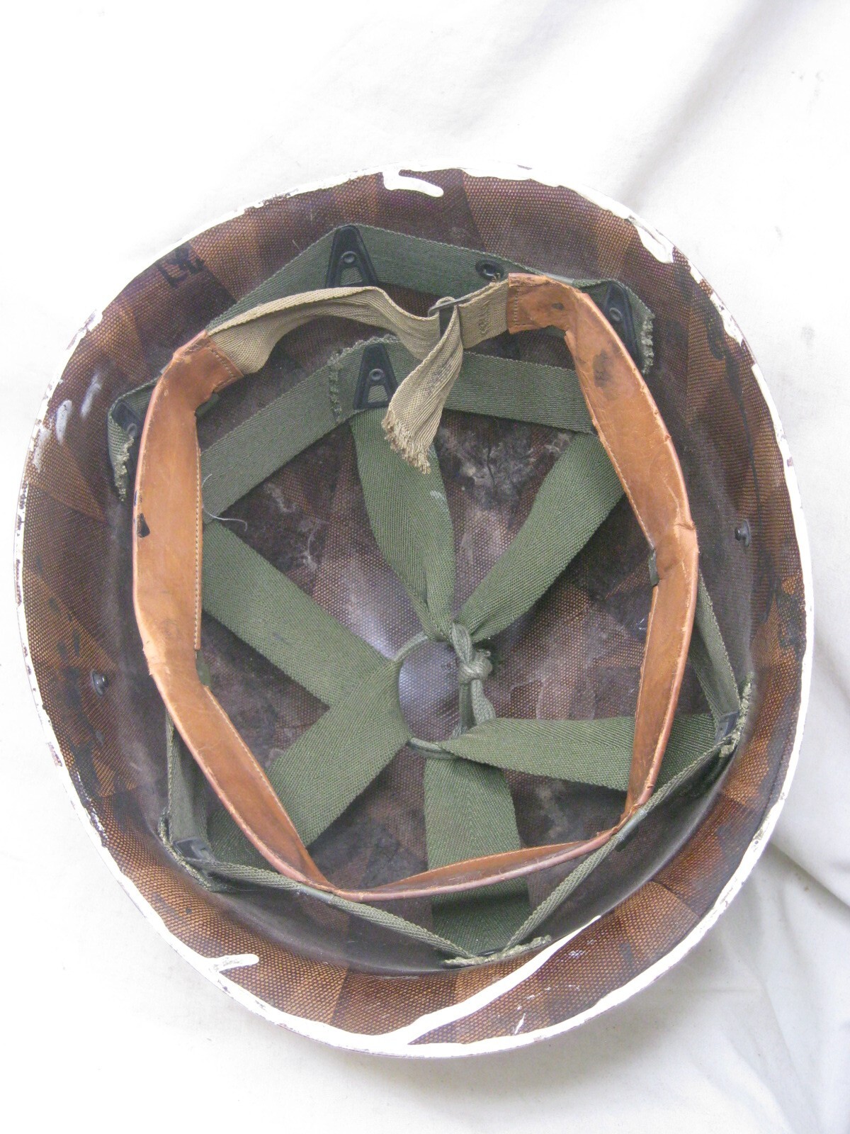 vintage military helmet Army protective sweatband liner Korean War WW2 ...