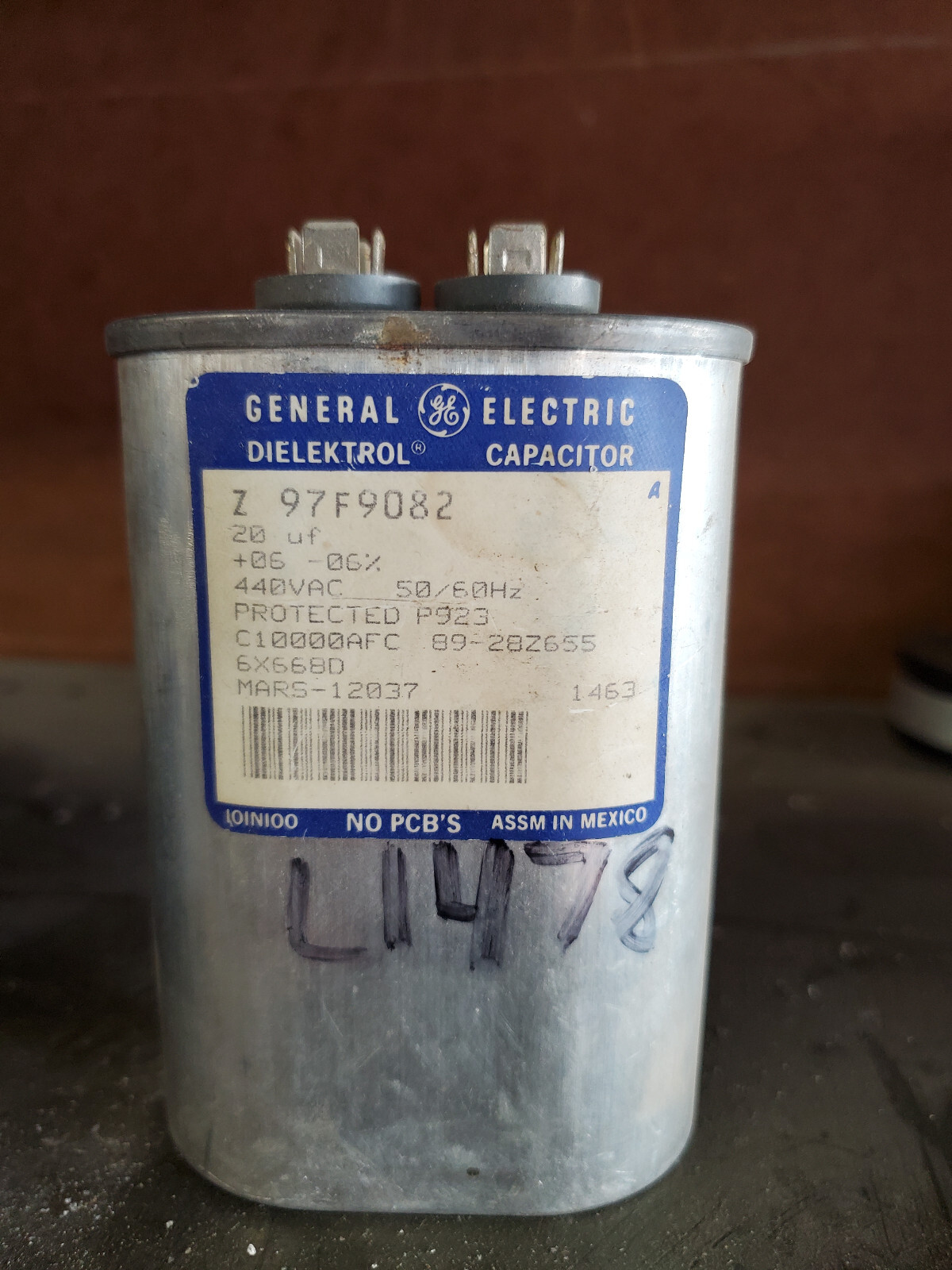 Z97F9082 GENERAL ELECTRIC capacitor 20uF 440V Application Motor Run NOS ...