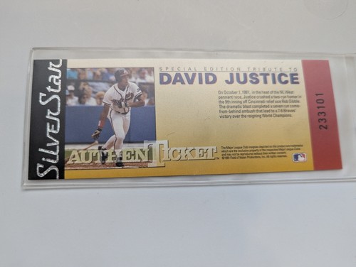 David Justice Ticket | eBay