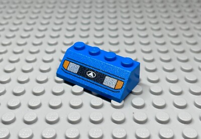 Lego Slope 45 2x4 Printed Car Headlights Roof Brick Part 3037px1u Blue ...