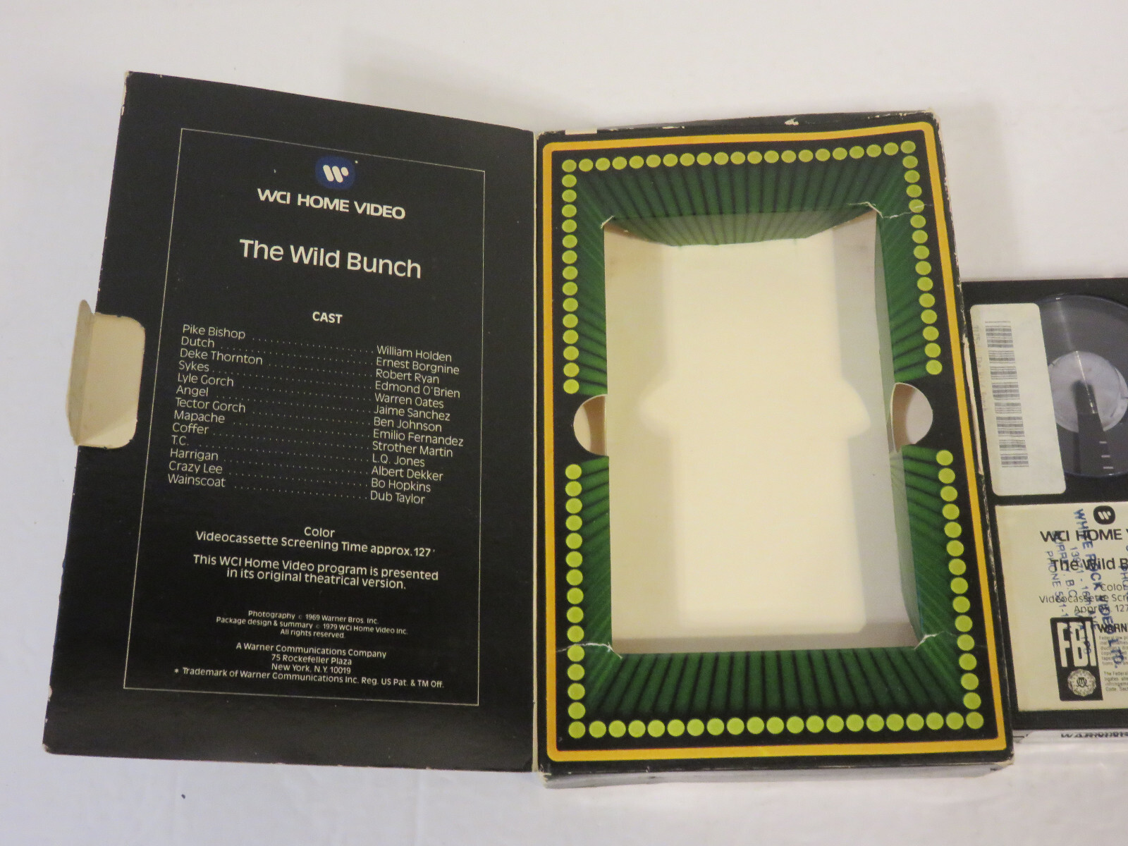 THE WILD BUNCH WCI WARNER BROS HOME VIDEO BETA BETAMAX NOT VHS BIG BOX ...
