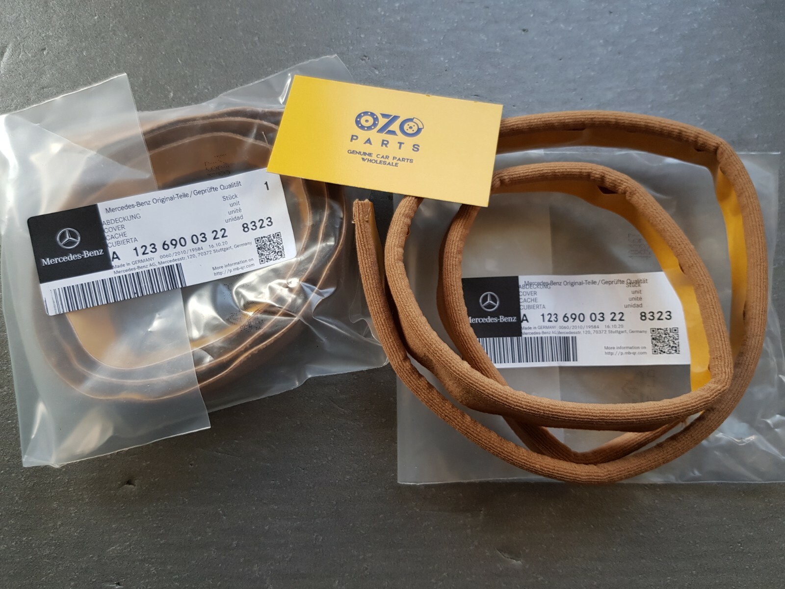 2x Mercedes W123 S123 central pillar fabric weatherstrip ...