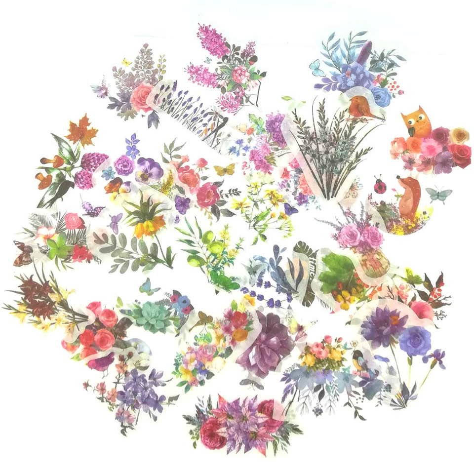 240PCS Scrapbooking Washi Sticker Set Colorful Marine Life Romantic Floral Portr | eBay