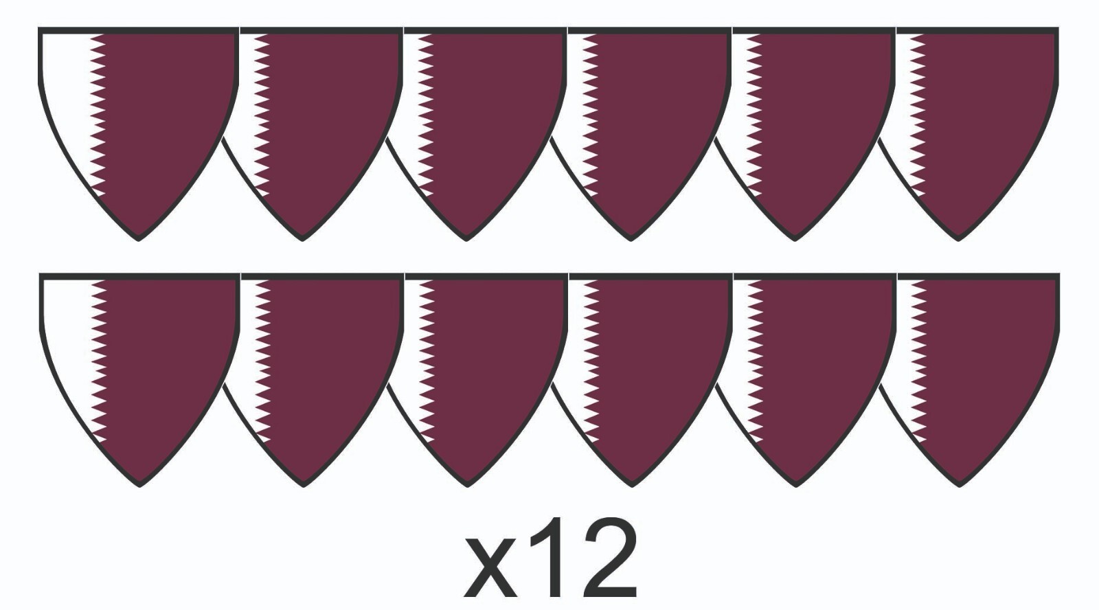 Qatar Flag Bunting Decorations Party Wedding Events - 12pcs 2.5M Ribbon ...