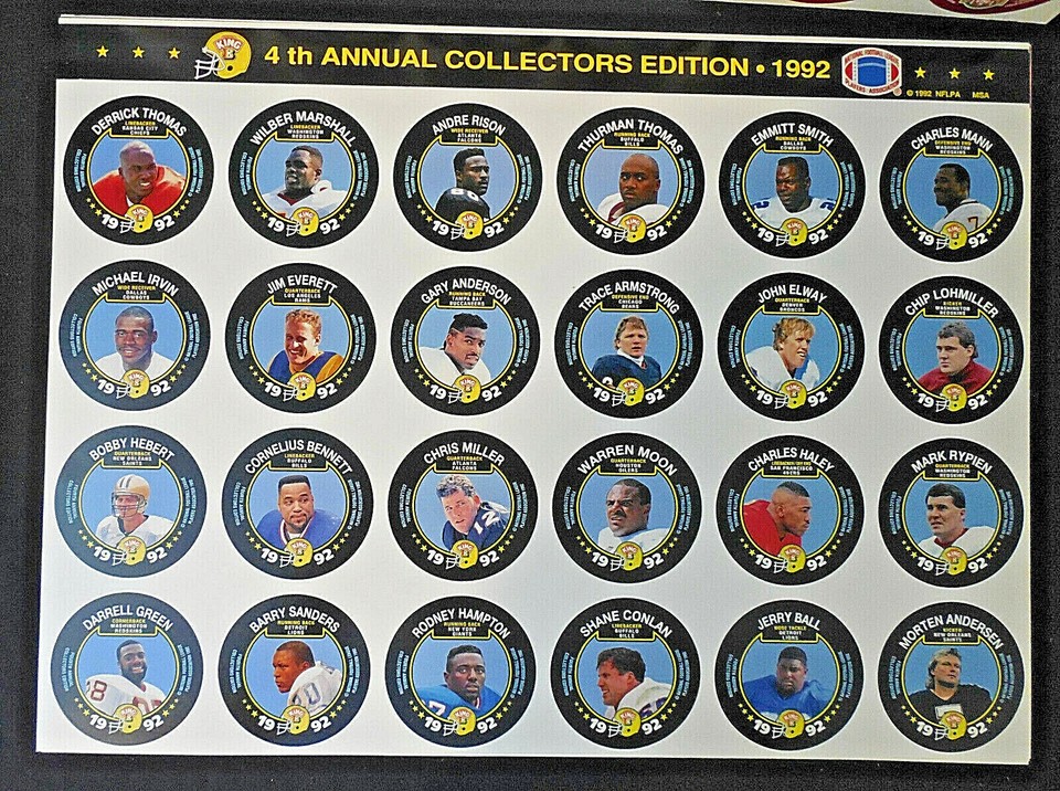 King B MSA 3 Comp sets (24) 1992 - 93 - 95 Uncut display sheets Elway B ...