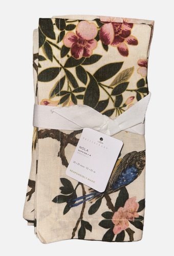 Pottery Barn Nola Print Cotton/Linen Napkins Set/4 | eBay