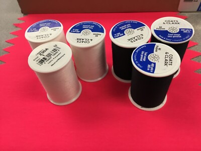 COATS AND CLARK DUAL DUTY ALL PURPOSE THREAD, 3 WHITE 3 BLACK (6) PACK ...