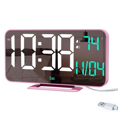 Digital Clock for Bedroom, 6.7" Small LED Clocks, Desk Clock, Alarm ...
