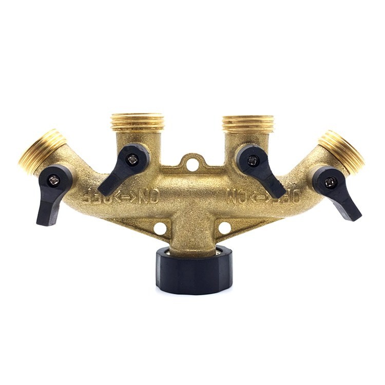 4 Way Garden Hose Splitter Valve Garden Tap Connector Adaptor Heavy ...