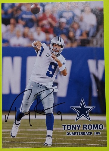 Tony Romo Autograph 5x7 Dallas Cowboy Media Card | eBay