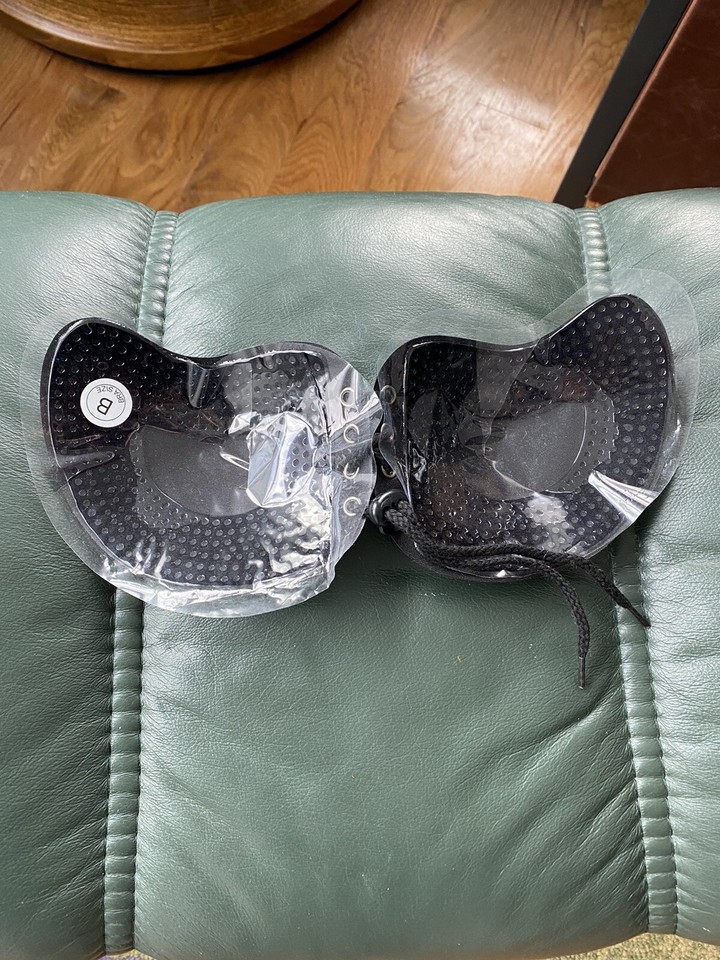 Sticky Adhesive Bra Lace Strapless Backless Padded, Black Size B / New ...