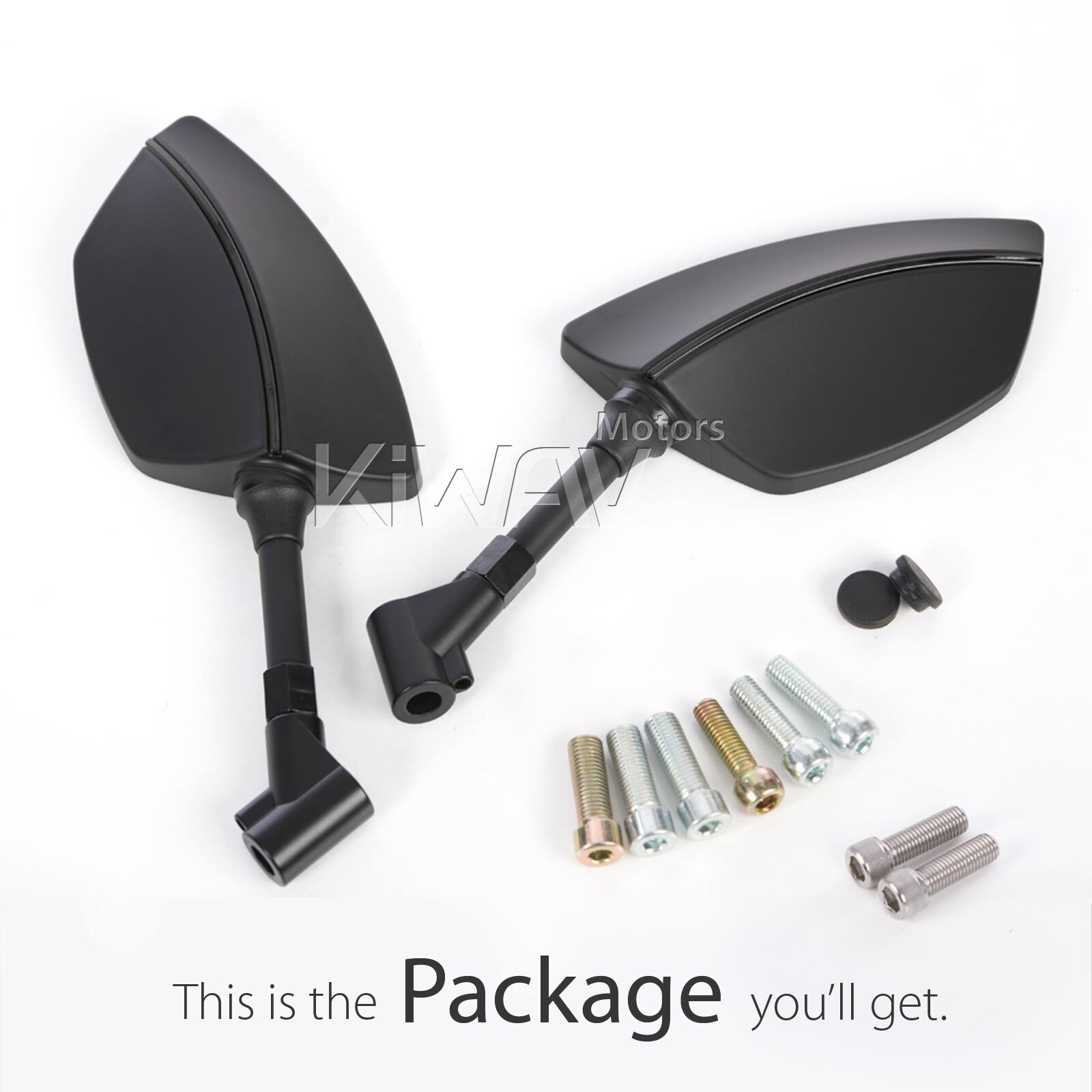 Low- profile mirrors Blackline black adapters for Harley XG Street 500 ...