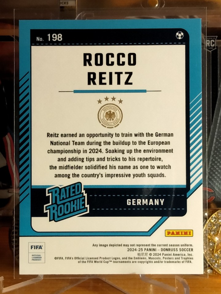 ROCCO REITZ 2024-25 Panini Donruss Soccer RATED ROOKIE #198 Germany ...