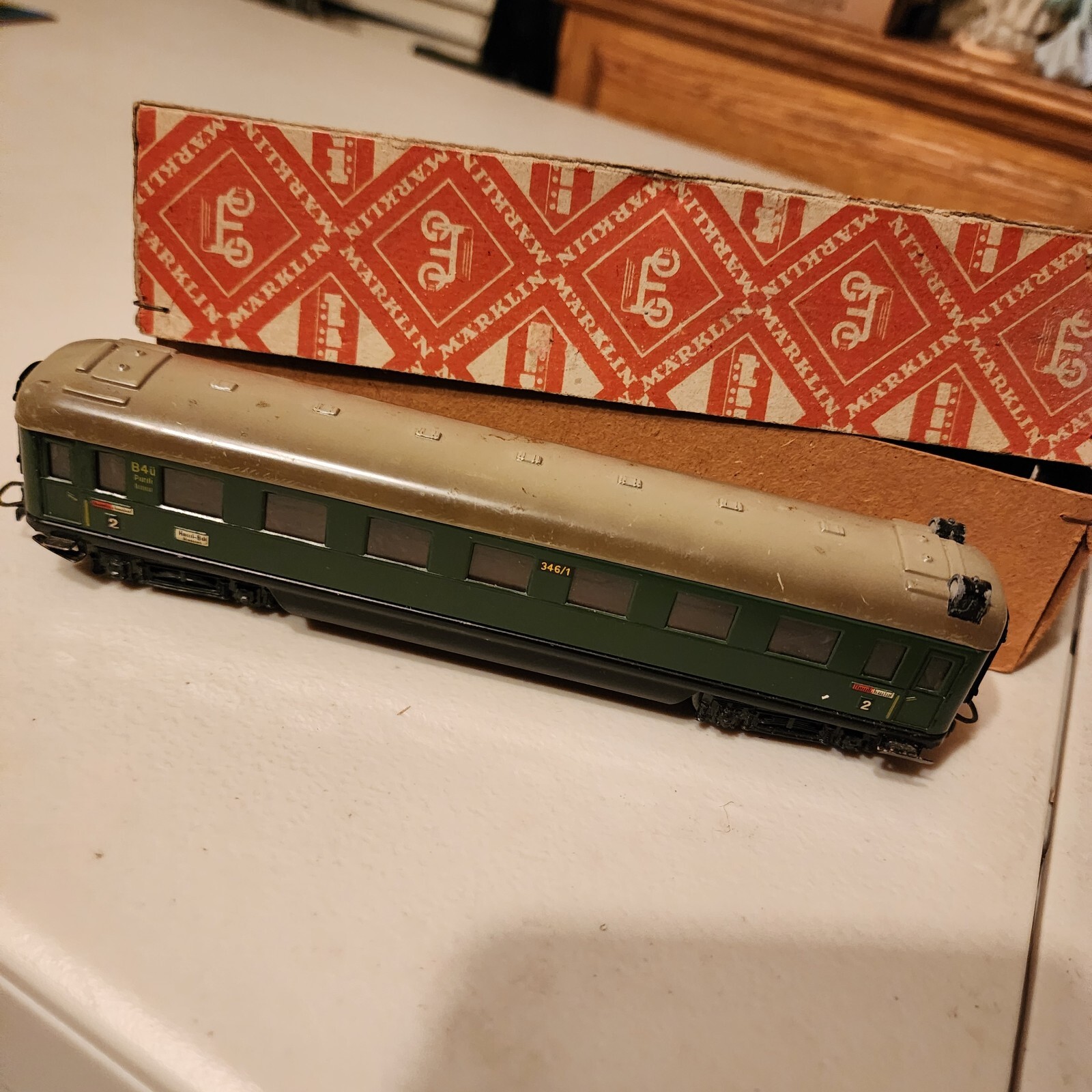 marklin ho scale express coach w/ taillight green 346/1 | eBay