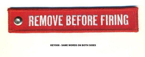 REMOVE BEFORE FIRING - RED KEYCHAIN - KEY008 | eBay