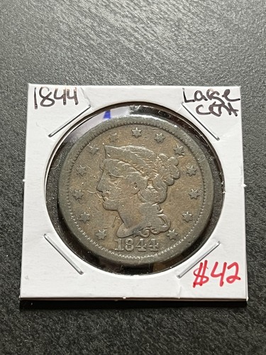 1844 Braided Hair Large Cent Nice US Type Coin (Raw7532) | eBay