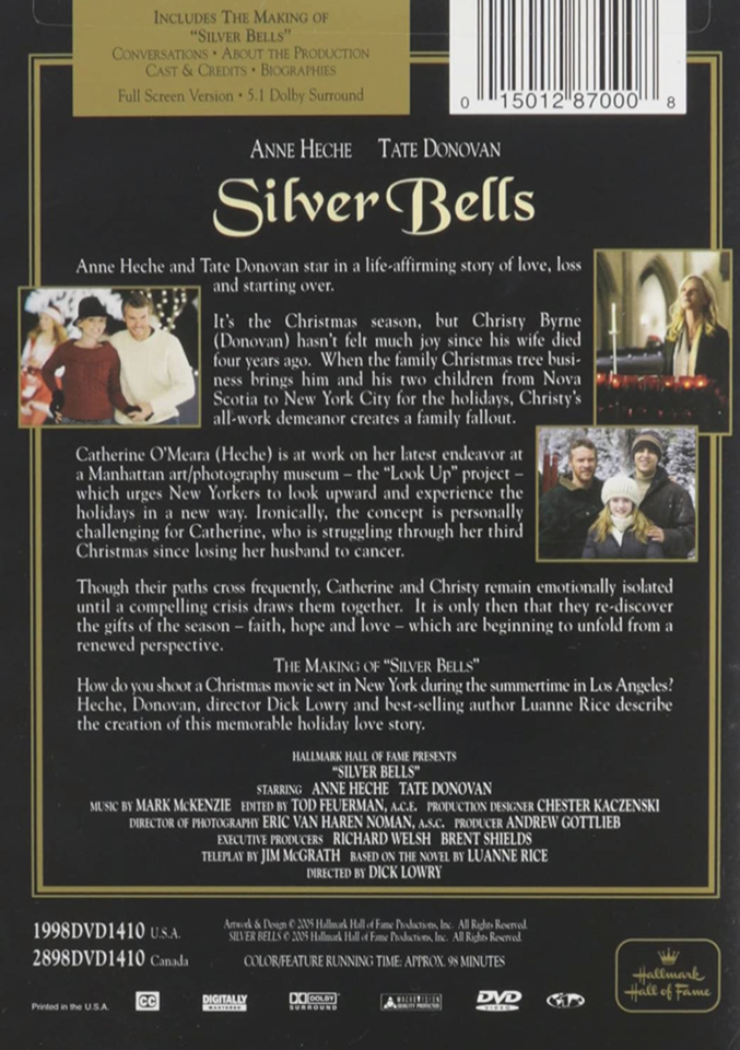 Silver Bells (DVD) • NEW • Anne Heche, Hallmark Christmas Holiday ...