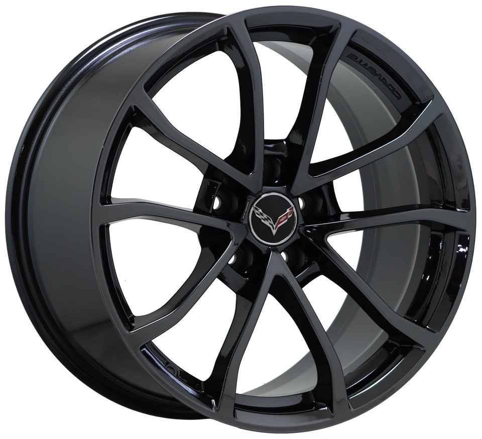 19" 20" Corvette C6 C7 Black Chrome wheels rims Factory OEM 5542 5543 ...