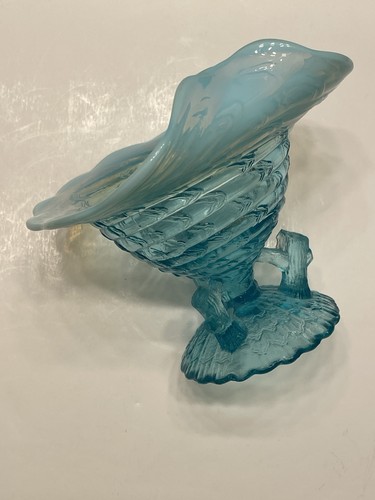 Northwood Glass Ocean Shell Jack In The Pulpit Bowl Ice Blue Opalescent ...
