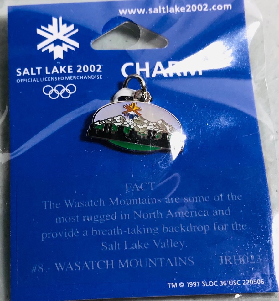 SALT LAKE 2002 Olympics Charms - Lot of 4 - Mountains, Balloon, Park ...