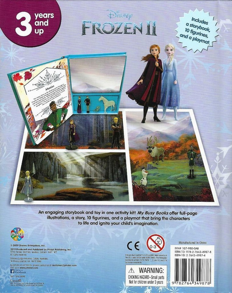 Disney Frozen II My Busy Books Story 10 Figurines Play Mat Elsa Anna ...