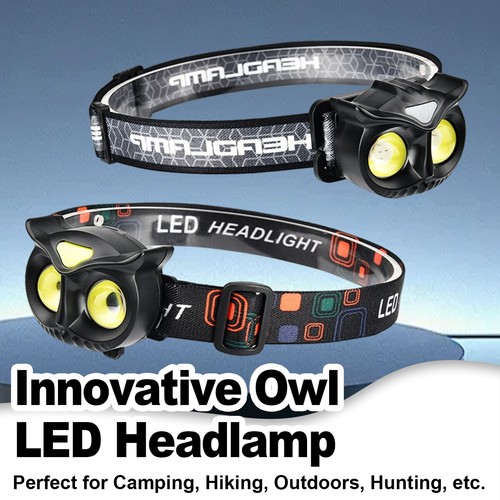 Owl Cob Headlamp Headlight Flashlight Long Range Magnetic Rechargeable ...