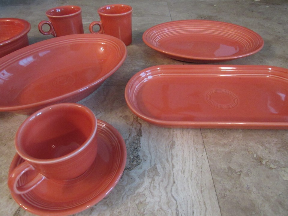 12 piece Fiestaware red set, platters, plates, dishes, cups, bowls | eBay