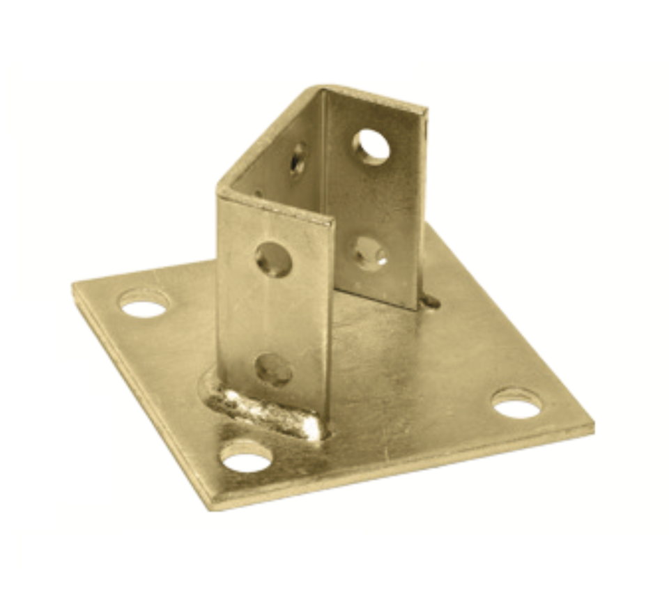 Unistrut Square Post Base Mount, Double Channel Strut Galvanized 12 ...