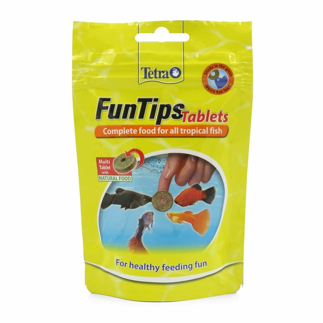 Tetra Fun Tips Tropical Aquarium Fish Food Adhesive Treats 75 Tablets ...