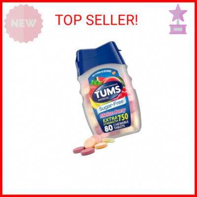 TUMS Extra Strength Chewable Sugar Free Antacid Tablets for Heartburn ...