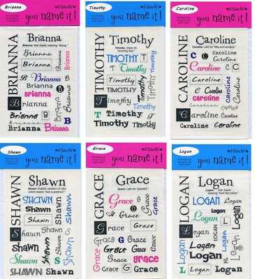 You Name It, scrapbook stickers Boy & Girl Name Stickers U-CHOOSE 50% ...