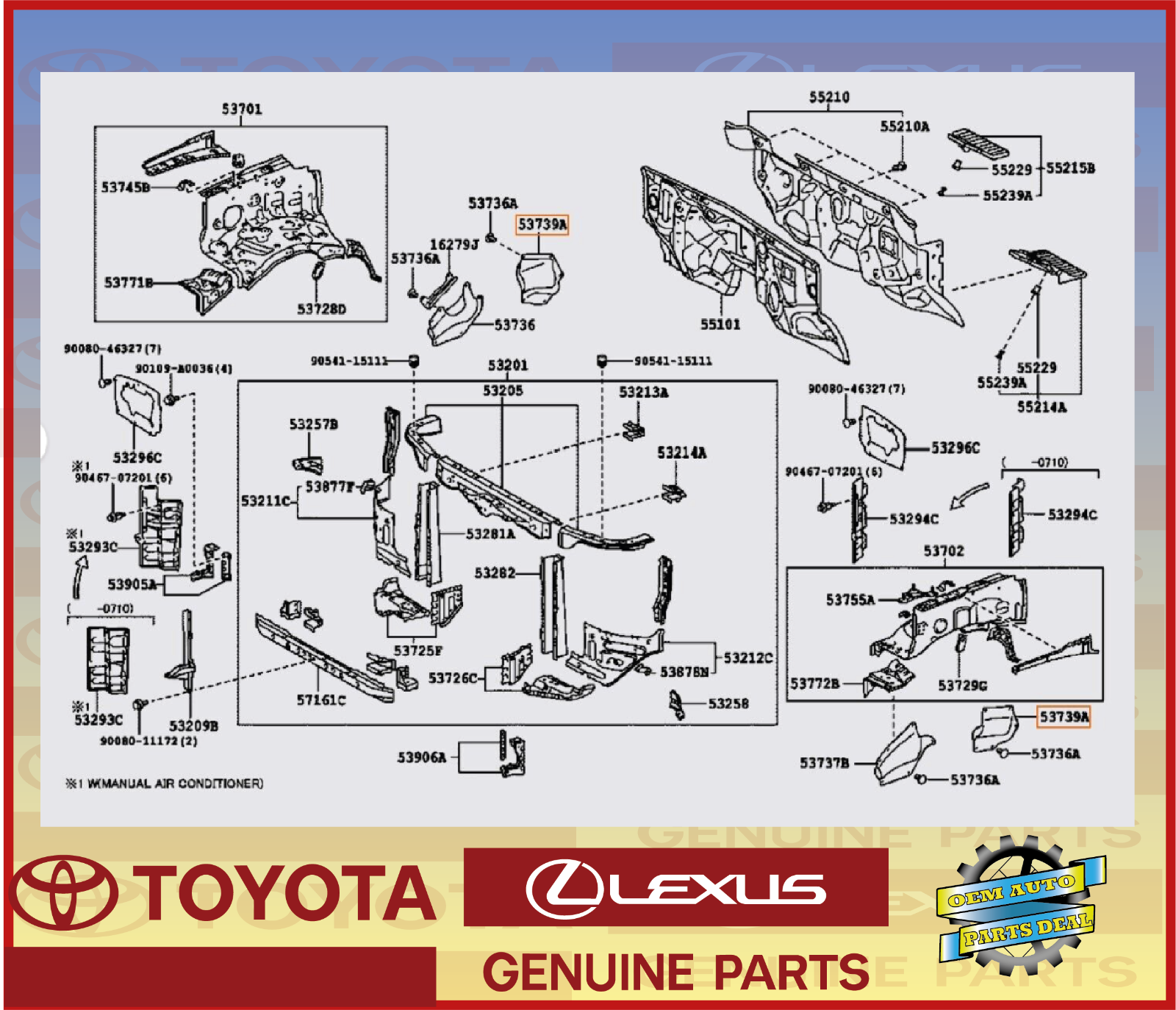 Toyota Genuine OEM 53739-0c020 Seal FR Fender 537390C020 for sale ...