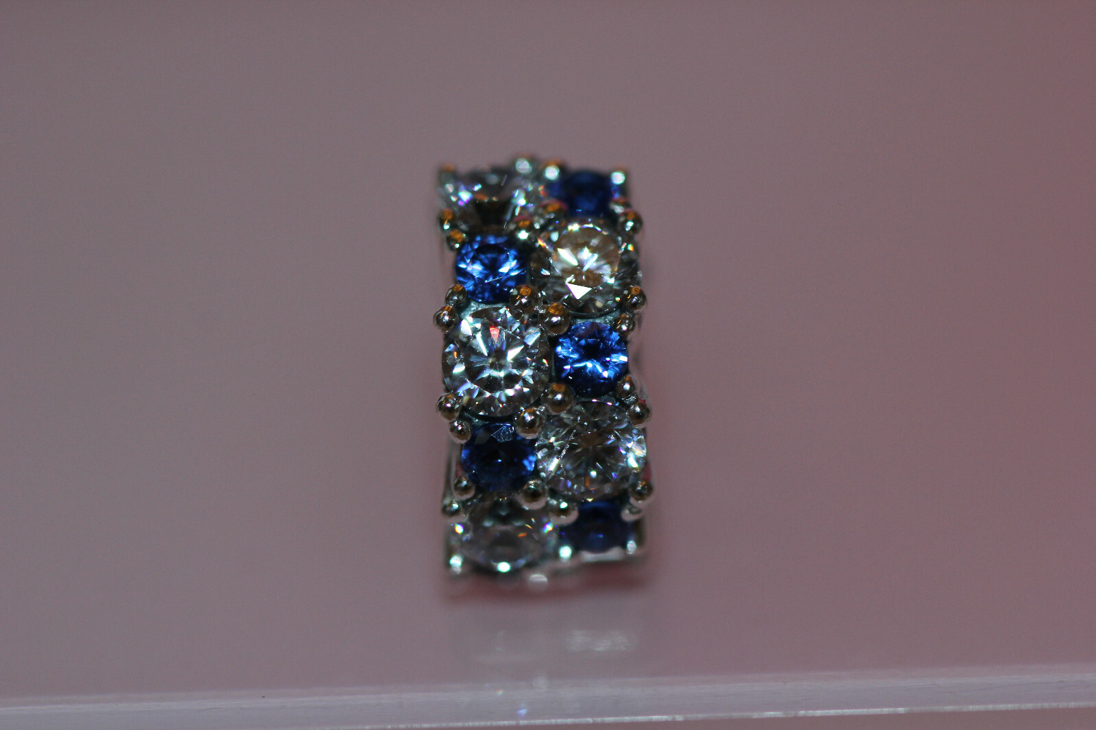 NIB 2020 PANDORA CLEAR & BLUE SPARKLING CLIP charm 799171c01 $55 BAGTAG ...
