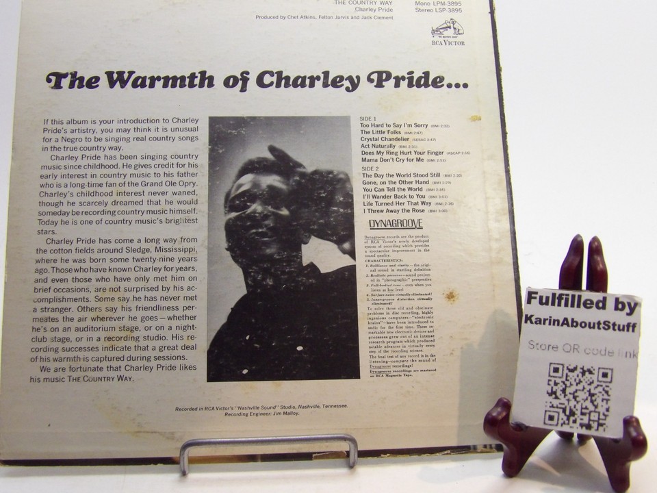 Country Way LP (Vinyl Album) RCA 1969 [Vinyl] Charley Pride Free ...