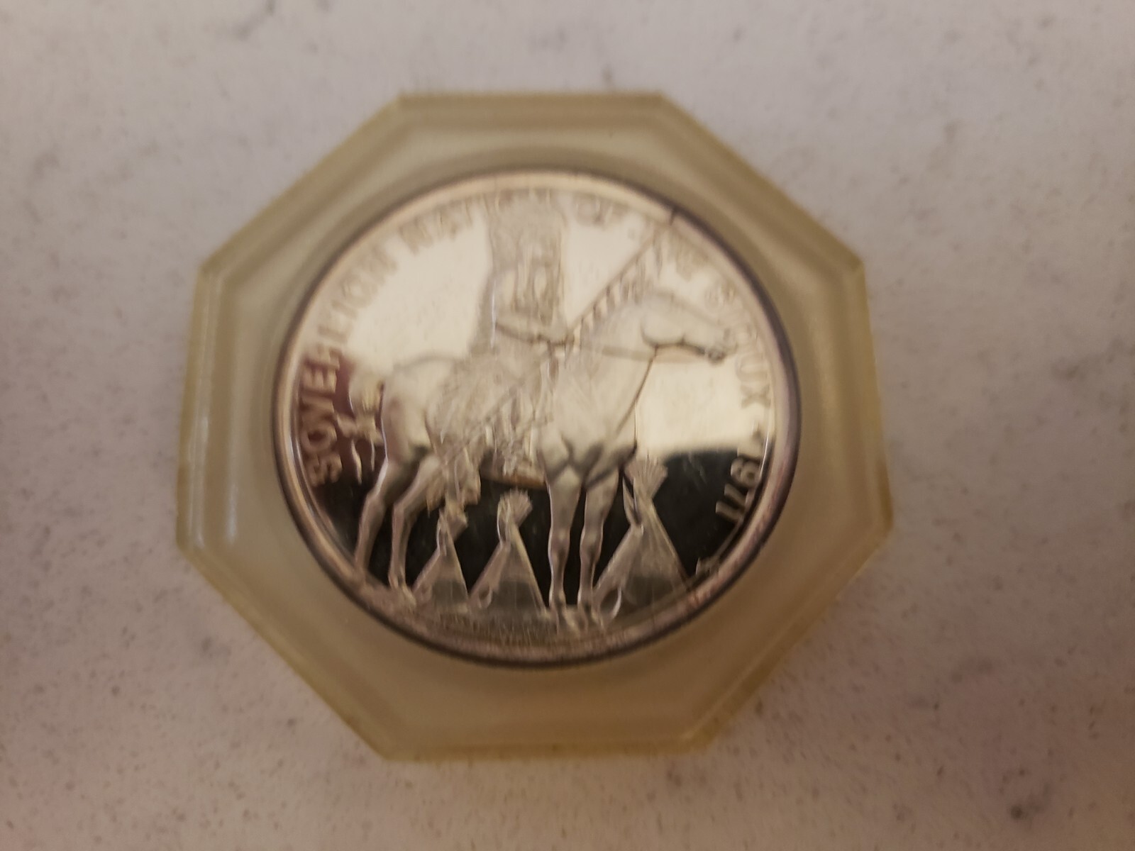 1971 Sovereign Nation of the Sioux Fine Silver medallion Coin Rosebud ...